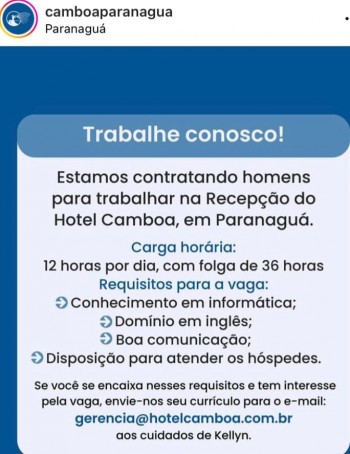 Cecap Cursos - HOTEL CAMBOA CONTRATA